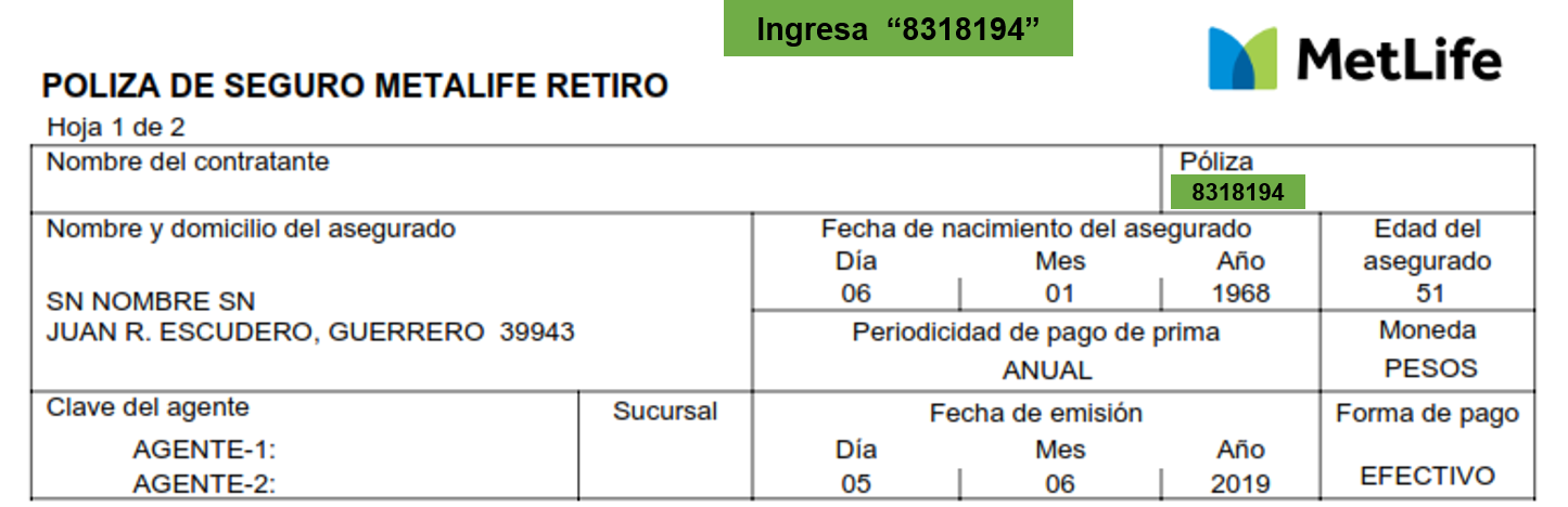 MetLife México - Servicios en Línea | Login